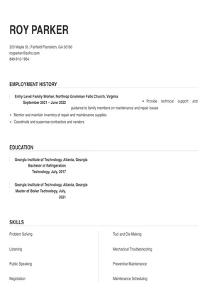 Family Worker Resume Sample & Tips | Online Resume Builder