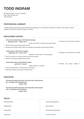 Jewelry Buyer Resume Sample & Tips | Online Resume Builder