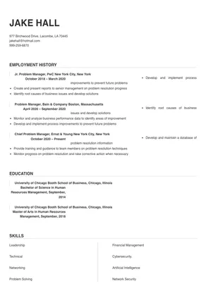 Problem Manager Resume Sample & Tips | Online Resume Builder