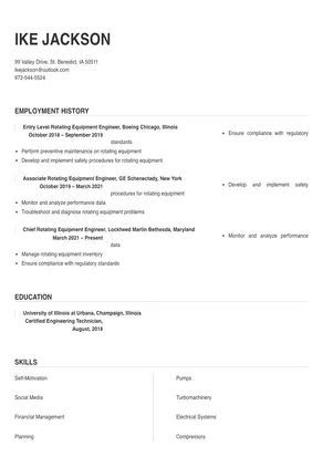 Rotating Equipment Engineer Resume Sample & Tips | Online Resume Builder