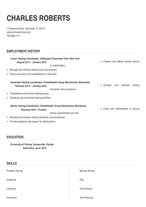Testing Coordinator Resume Sample & Tips | Online Resume Builder