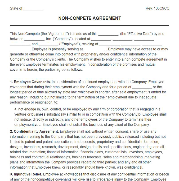 SignSimpli Non Compete Agreement